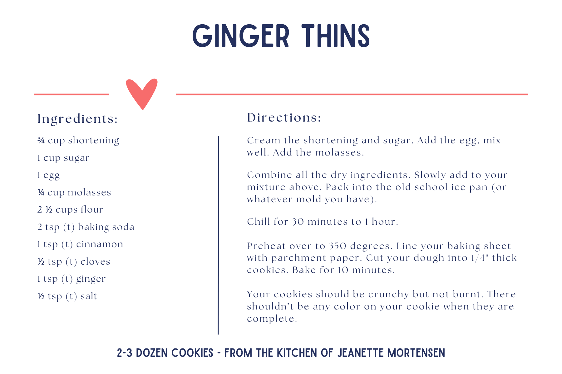 Ginger Thin Cookie Recipe – Anabelle's Bakery